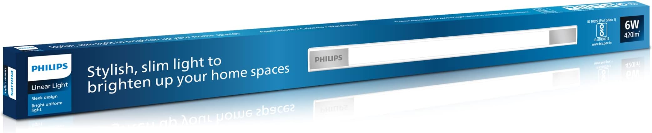 PHILIPS Space Glow 1ft LED Linear Cabinet Light | 6-watt LED Under ...