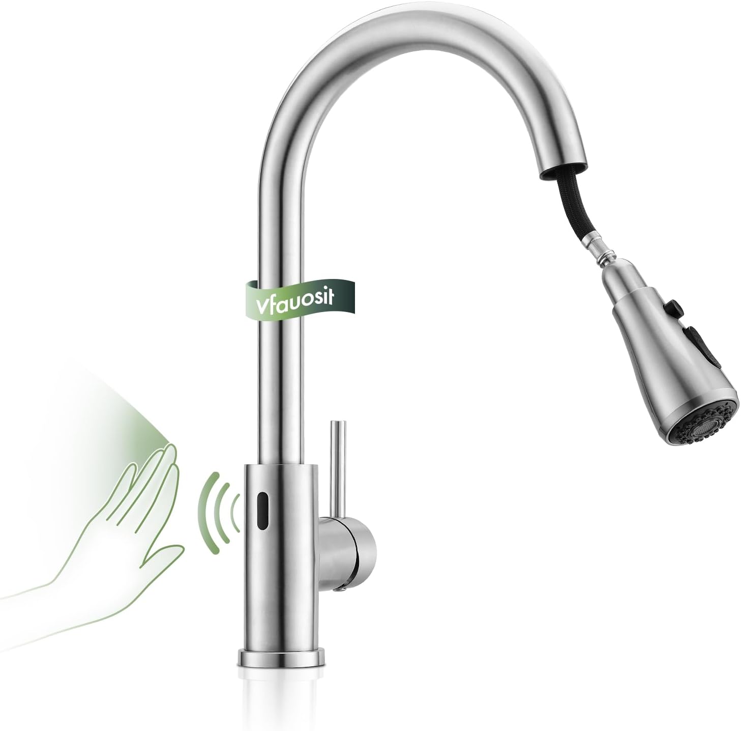 Hiqufet Touchless Kitchen Sink Faucet with Pull Down Sprayer, Stainless ...