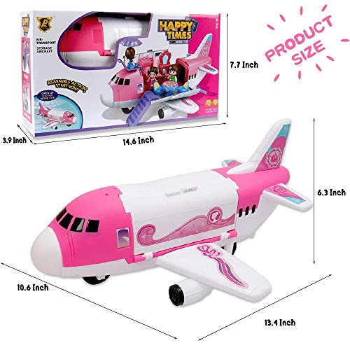 Pink Airplane Toy Private Jet Transport Cargo Vehicle - Big Large ...