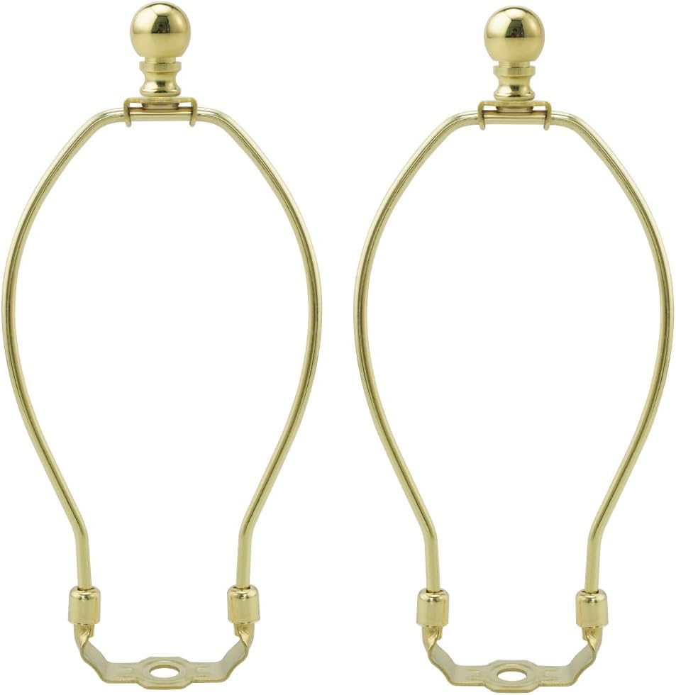 Asjeumt 8 Inch Lamp Harp, Gold 2 Set Lamp Harps and Finial, Metal Lamp ...