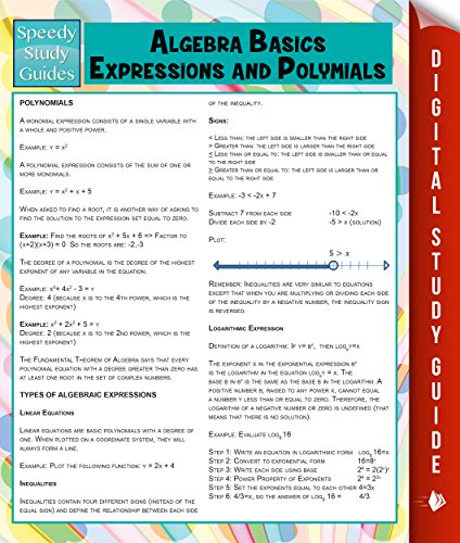 Algebra Basics, Expressions and Polymials (Speedy Study Guide) (Algebra ...