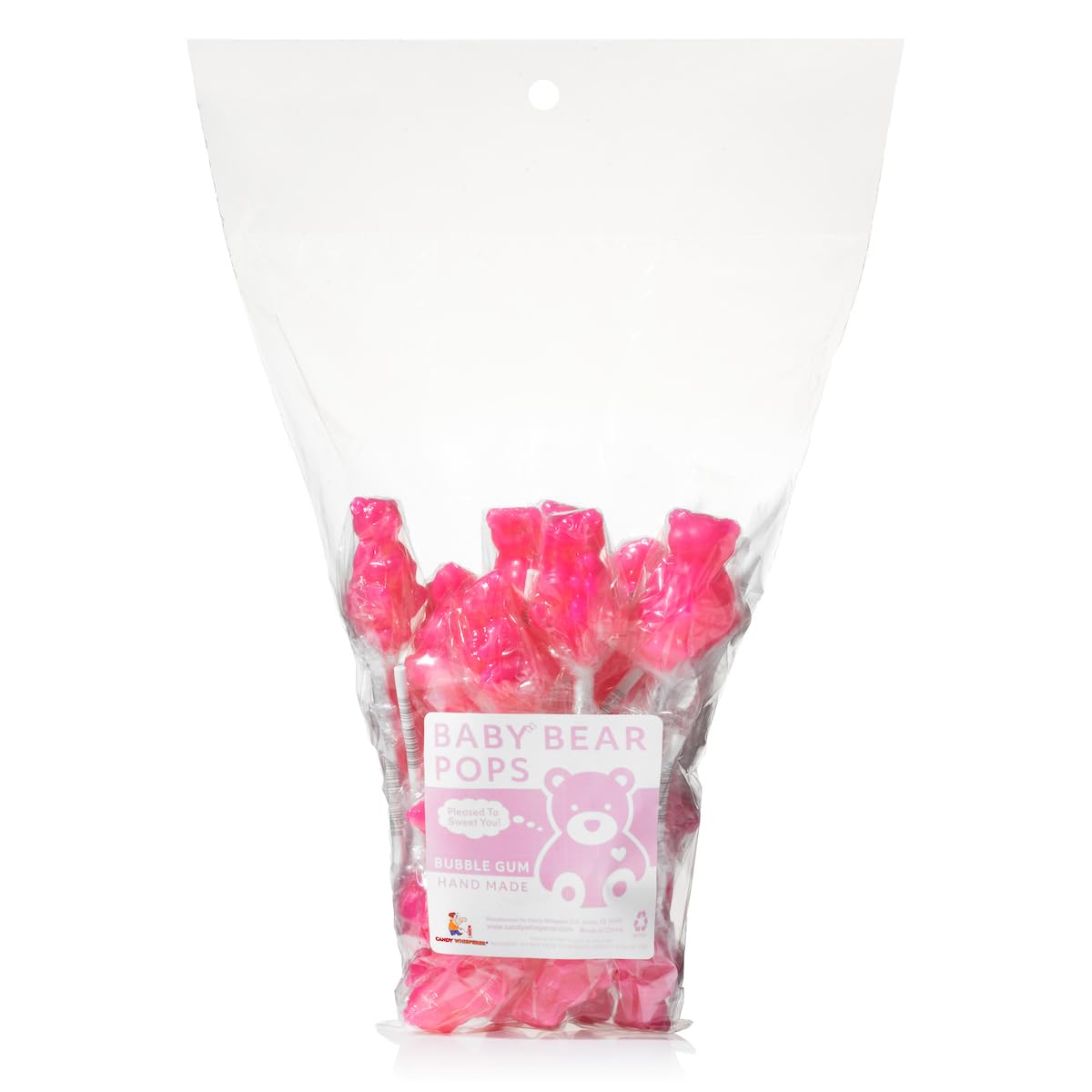 Amazon.com : Pink Bear Pops Lollipop Suckers: Individually Wrapped Baby ...