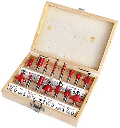 ArtisanShow 15PCS Professional 1/4" Shank Tungsten Carbide Router Bit ...