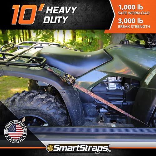Snapklik.com : SmartStraps 10 Retractable Ratchet Straps, 2 Pack Heavy ...