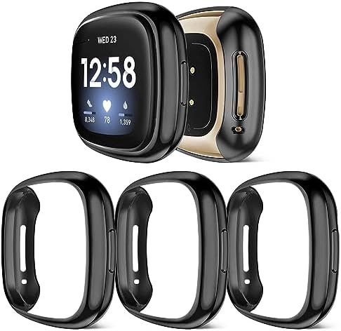 Amazon.com: Fullife 3-Pack TPU Bumper for Fitbit Versa 3 Screen ...