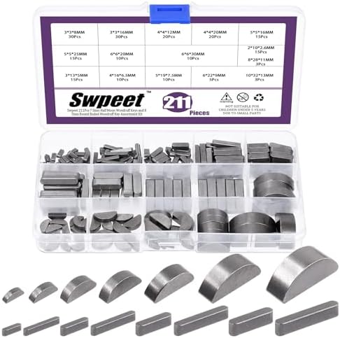 Amazon.com: Swpeet 211Pcs Metric Woodruff Key Assortment Kit with 15 ...