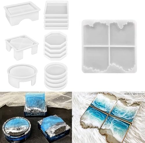 Amazon.com: RESINWORLD Geode Mold for Making Agate Coasters + Coaster ...