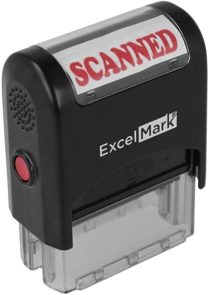 Amazon.com : ExcelMark Scanned Stamp - Self Ink - Red Ink - Features ...