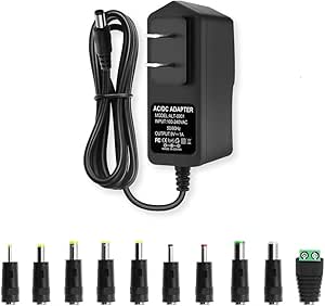 Amazon.com: 9V DC Power Supply 1A AC Adapter, 100-240V 50/60Hz to 9 ...