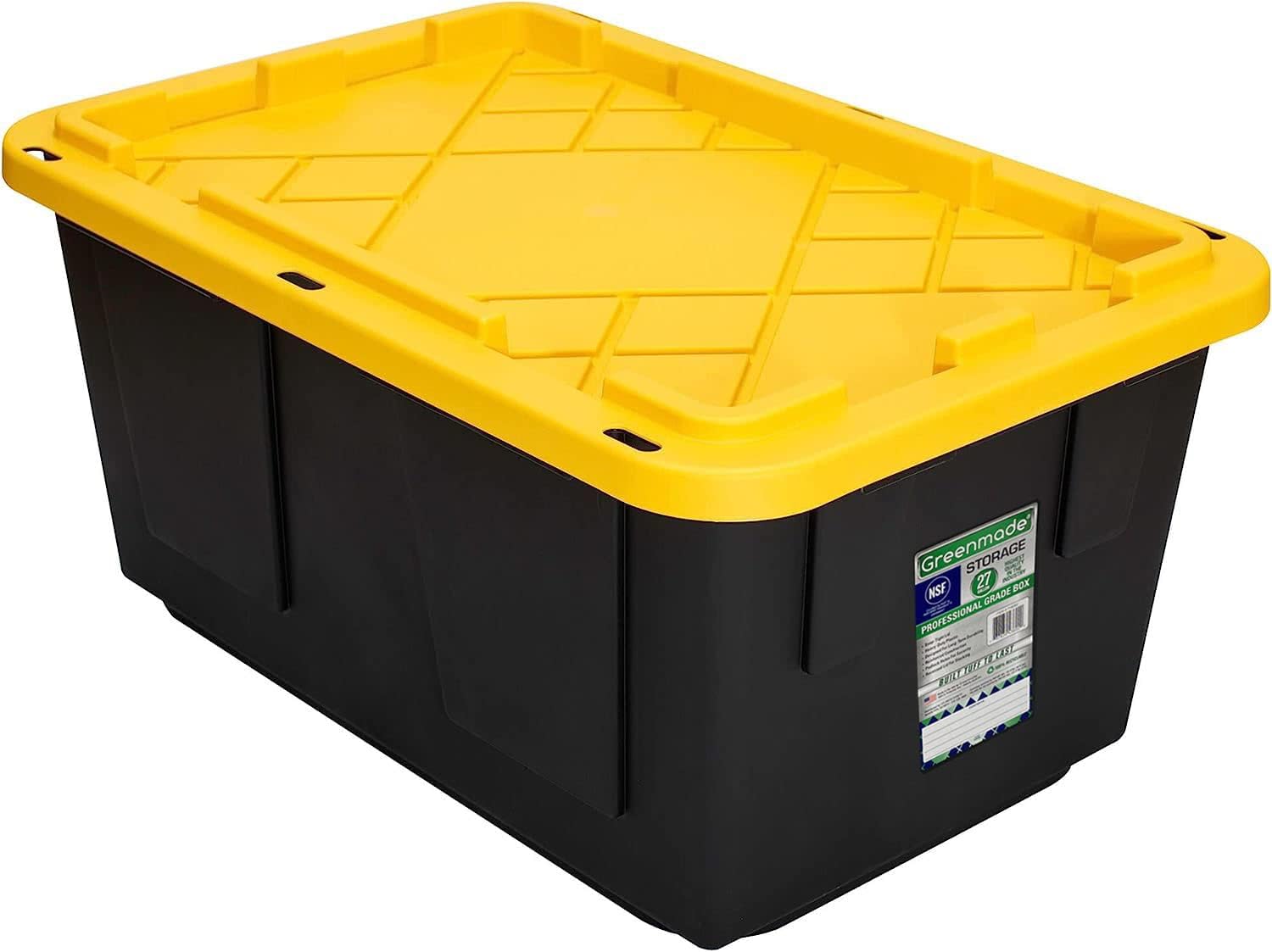 Amazon.com: Tough Box 27-Gallon Storage Tote w/Lid- 31inLx21inWx14 ...