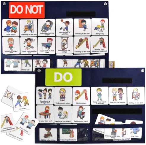 CHEFAN Classroom Management Cards, Pocket Chart, 36Pcs School Rules ...