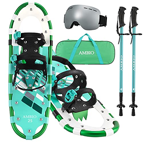 Ambio 4-in-1 Light Weight Snowshoes Set for Men Women Youth Kids ...