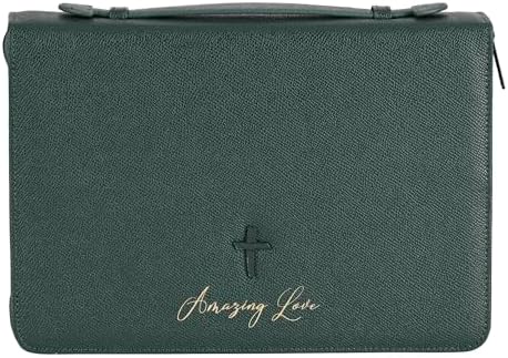 Amazon.com: White Dove Designs Bible Cover-Amazing Love-Cross-Green ...