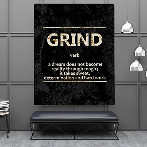 Amazon.com: GRIND Motivation Wall Art Canvas Print Poster Office ...