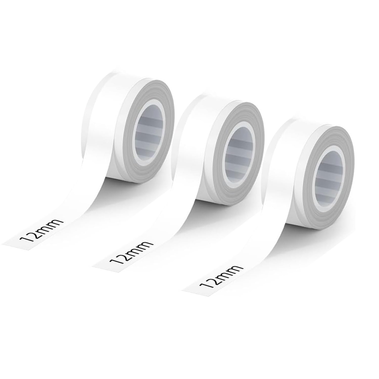 Amazon.com : White Label Tape of 3 Rolls 12mmx4m Compatible with Makeid ...