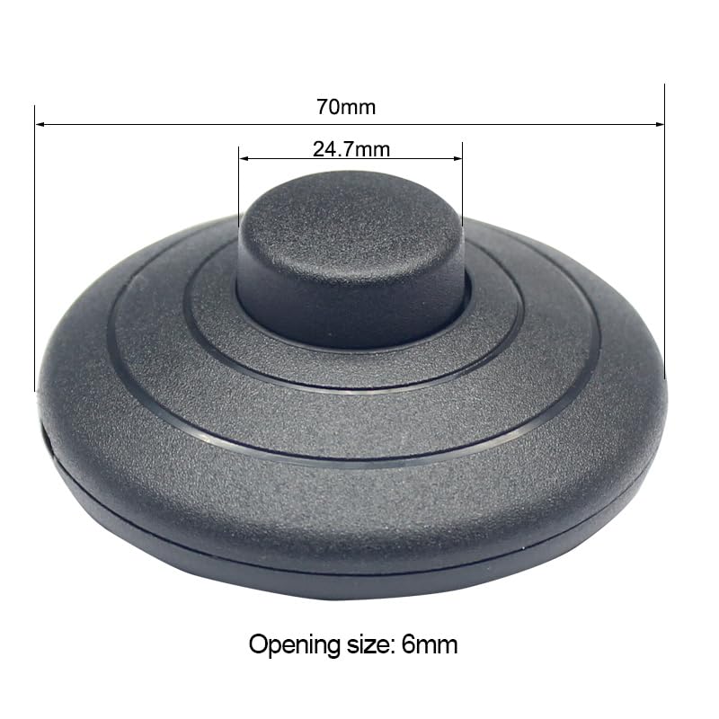 Snapklik.com : Floor Foot Switch Inline Pedal Lamp Switch, Black, Push ...