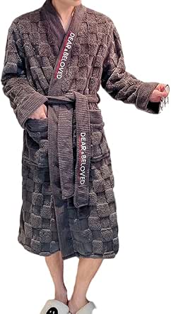 ZhaiYiMei Luxury men's shawl collar wool bathrobe, spa robe, couple ...