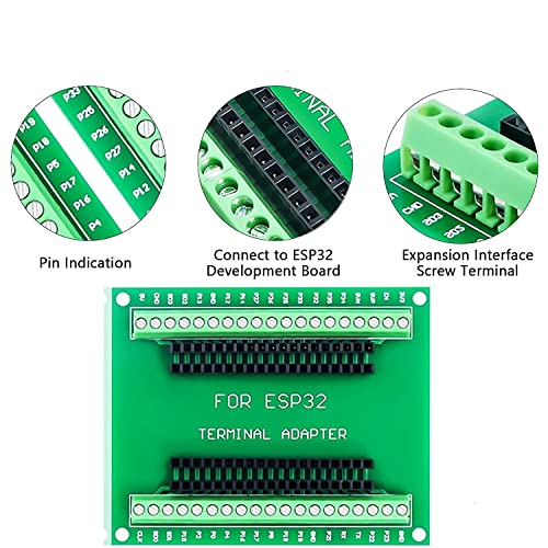 DUBEUYEW ESP32S Breakout Board GPIO 1 into 2 for 38PIN Wide Version ESP32 ESP-WROOM-32 ...