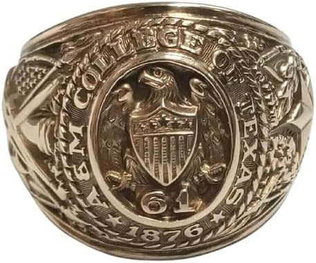 Amazon.com: Men's Texas A&M College Ring, 925 Sterling Silver, 14k ...