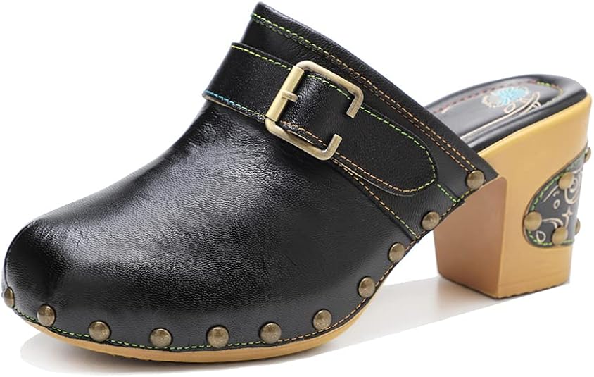 Amazon.com | Women Clogs Sandals Summer Closed Toed Chunky Heel Sandals ...