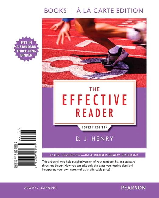 The Effective Reader, Books a la Carte Edition: Henry, D. J ...