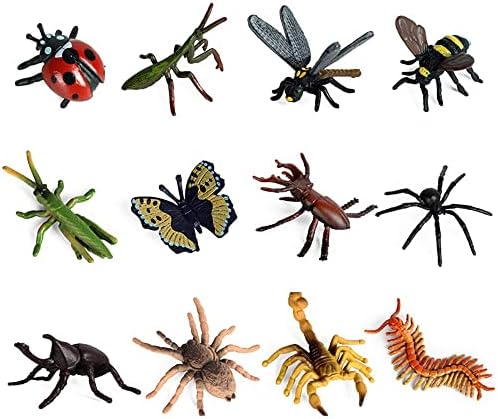 KASTWAVE 12 PCS Small Realistic Insects Figures Toys, KASTWAVE Plastic ...