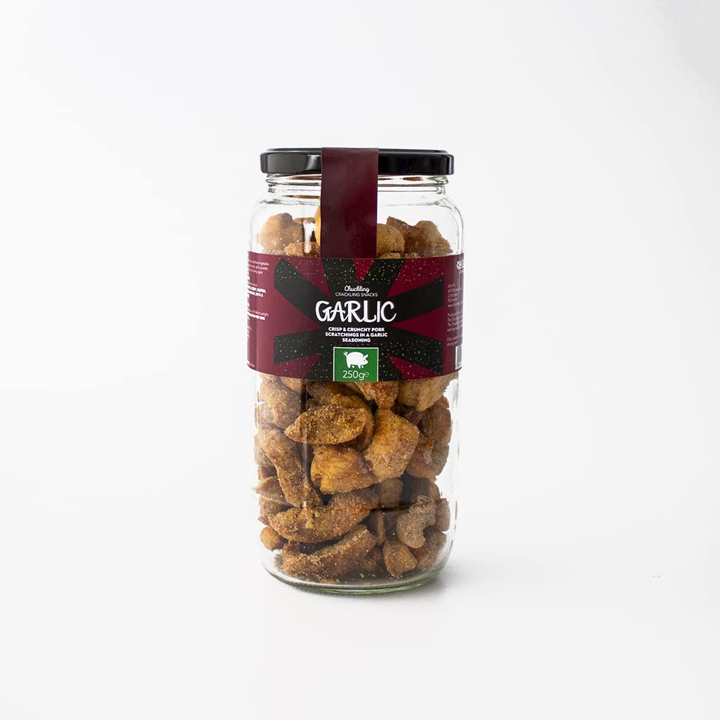 Garlic Pork Scratchings Gift Jar (250g) - The Gift for Men, Packed Full ...