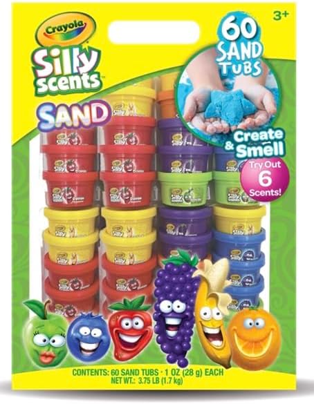Amazon.com: Crayola Play Sand, Silly Scents | 60 x 1oz Tubs of Moldable ...