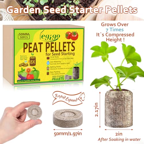 Legigo 200 Pcs 50mm Seed Starter Peat Pellets for Seedlings- Compressed ...