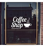 Coffee Shop Contemporary Window Sign Vinyl Graphics Sticker Shop Cafe ...