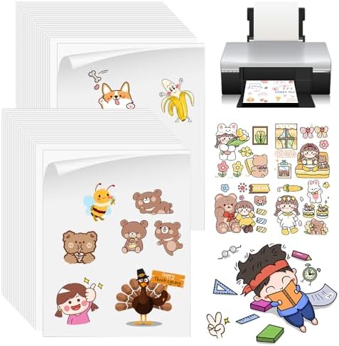 PLLYPE 40PCS Sticker Papier zum Bedrucken A4 Bedruckbare Klebefolie ...