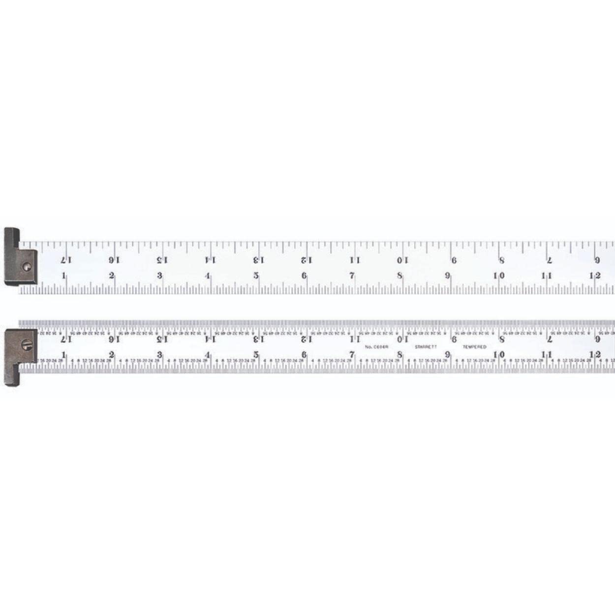 Starrett Spring Tempered Steel Rule with Satin Chrome Finish, Quick ...
