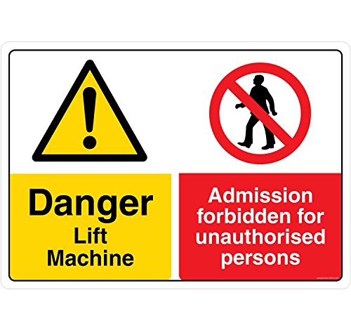 DANGER: Lift Machine, (CW212-A2V-01), Material: 3M Self Adhesive Vinyl ...