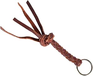 Amazon.com: OHLAY Genuine Leather Handmade Braided Key Ring Brown Key ...