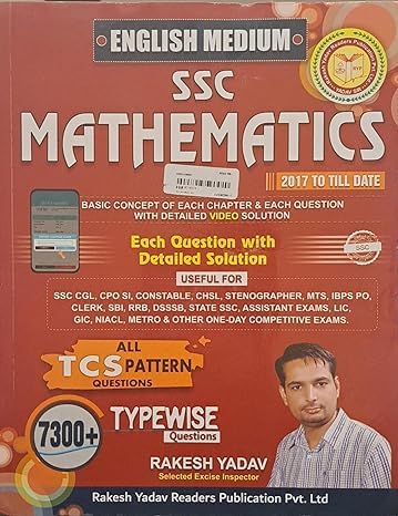 Buy RAKESH YADAV SIR ENGLISHS MEDIUM SSC MATHEMATICS NEW EDITON 204-25 ...