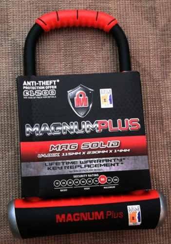 Magnum Plus MagSolid Shackle Bike Bicycle Security Lock 115x230x14mm ...