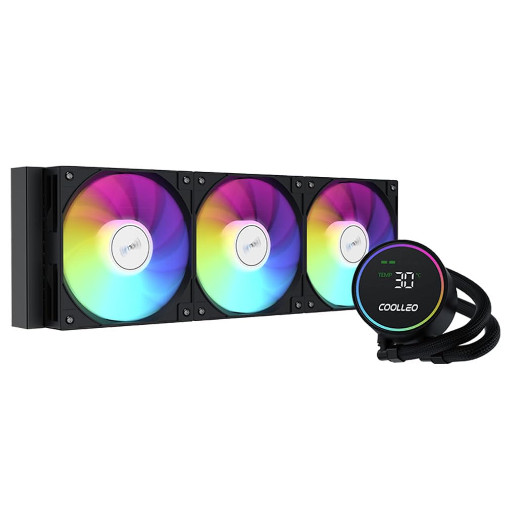 COOLLEO ICE Fairy 360 Digital ARGB 360mm AIO CPU Cooler,Three-Phase ...