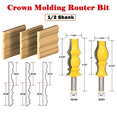 Snapklik.com : Shank Crown Molding Router Bit, Corner Rounding Edge ...