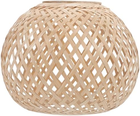 UPKOCH Bamboo Woven Lamp Shade Weaved Lighting Basket Hanging Pendant ...