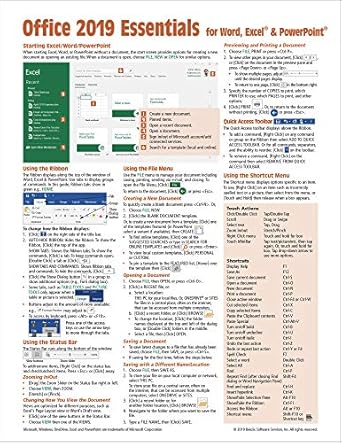 Microsoft Office 2019 Essentials Quick Reference Guide - Windows ...