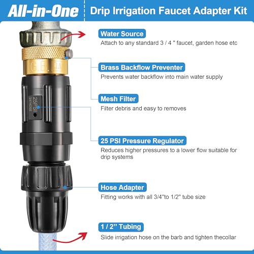 Snapklik.com : Feekoon Drip Irrigation Faucet Adapter Kit 1/2 ...