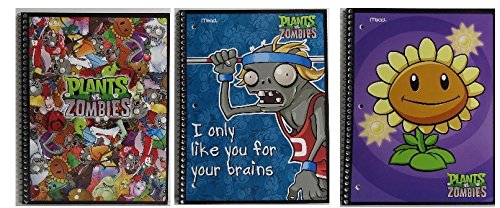 Assortment of 3 Plants Vs Zombies Spiral NoteBooks: 0043100071471 ...