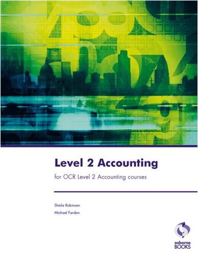 Level 2 Accounting: Units 1-3: For OCR Accounting Courses: Robinson ...