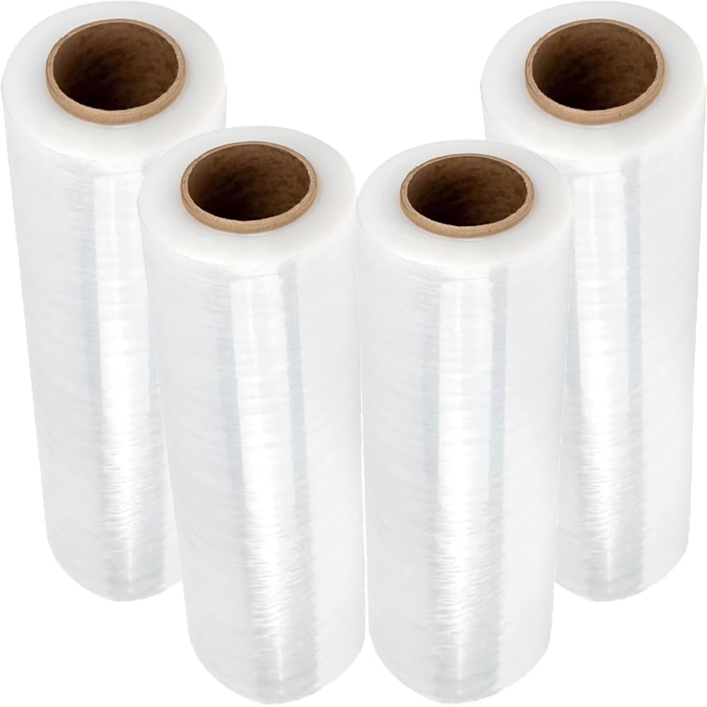 4 Rollos de Emplaye Plástico Transparente de 800 Pies para Embalaje de ...