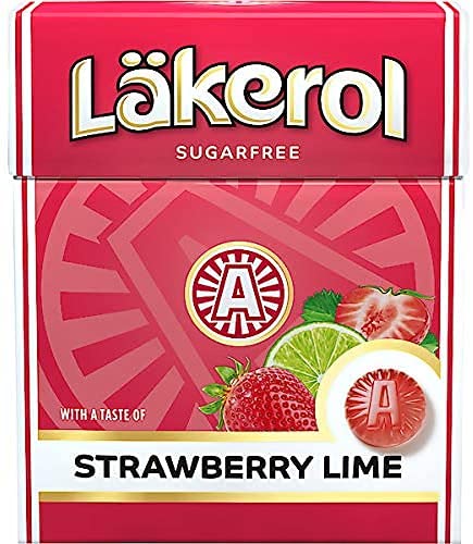 Amazon.com : 4 x 75g BIG PACK Lakerol Strawberry Lime pastilles Cloetta ...