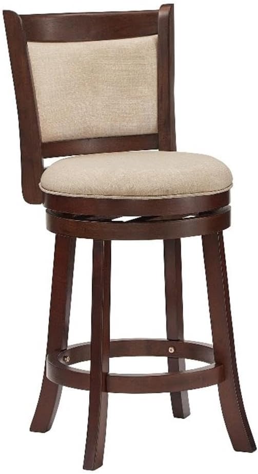 Amazon.com: Inspire Q Panel Back Linen Swivel Wood Counter Height Stool ...