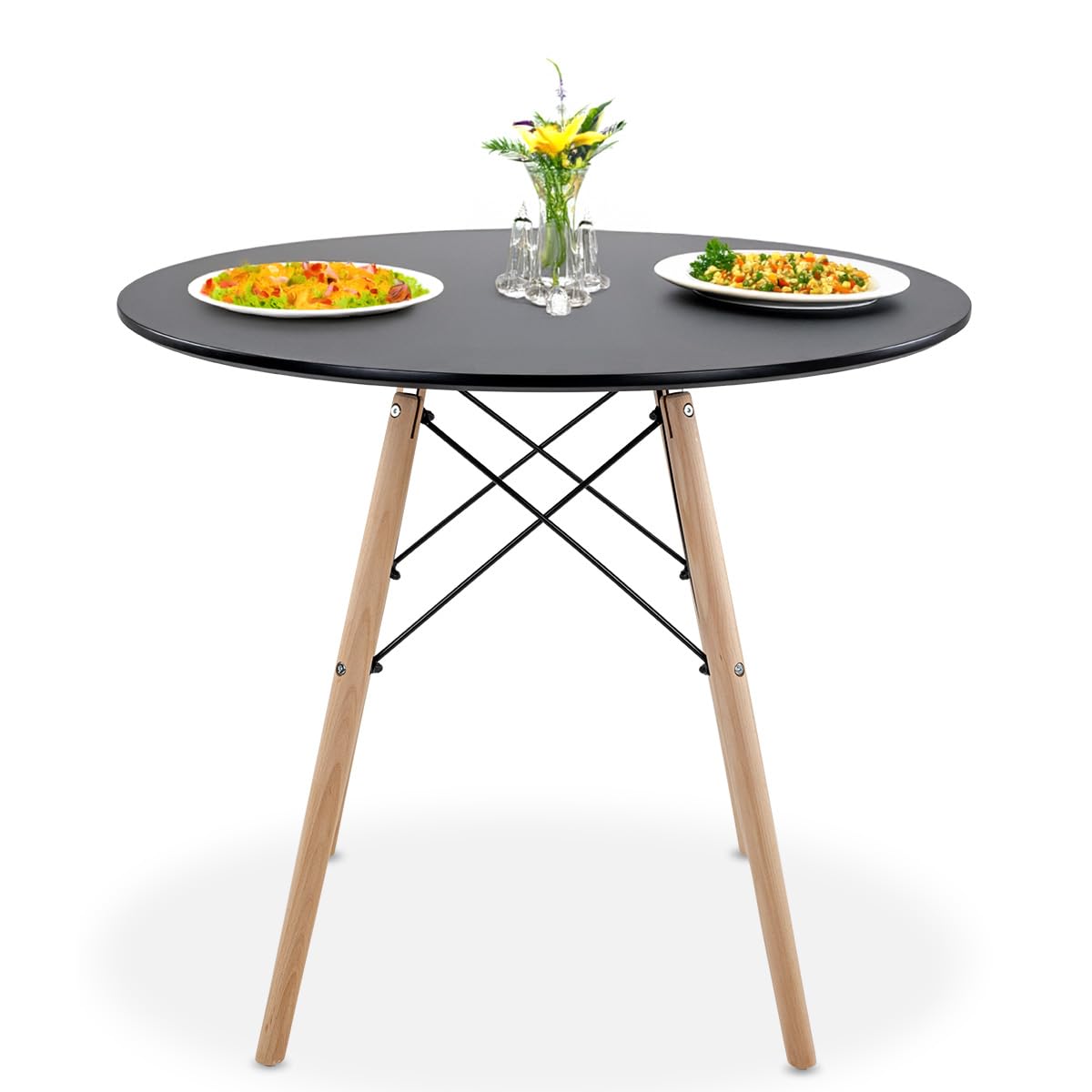 MIREL - GAON. Mesa Comedor Eames Redonda Estilo Minimalista Capacidad ...