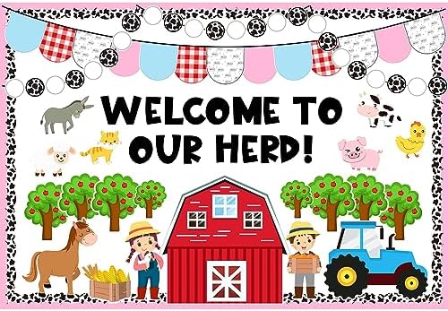 Amazon.com: AnyDesign 97Pcs Farm Animals Bulletin Board Kit Farmhouse ...