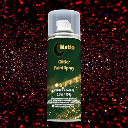 Amazon.com: Matio Red Glitter Spray Paint(2026 Upgraded Version), 5.3oz ...