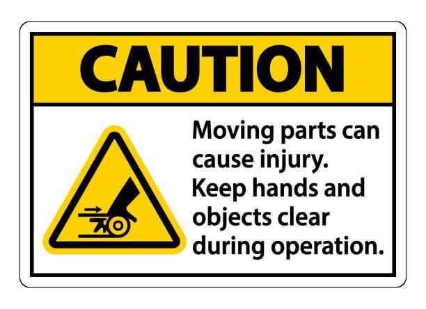 CAUTION MOVING PARTS CAN CAUSE INJURY SIGN | Waterproof Sticker ...